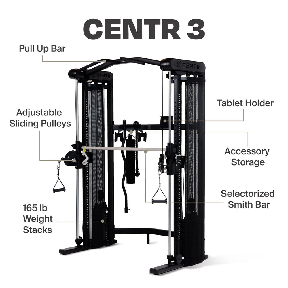Centr 1 Home Gym Functional Trainer — 160 lb Weight Stack