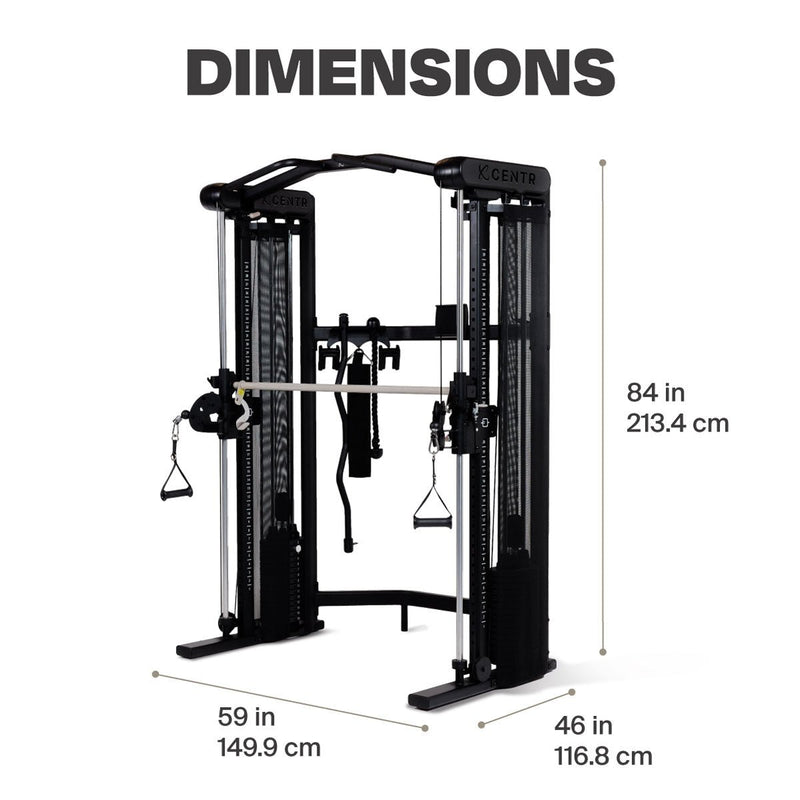 Centr 3 Home Gym Functional Trainer with Smith Bar & Dual 165 lb Stacks