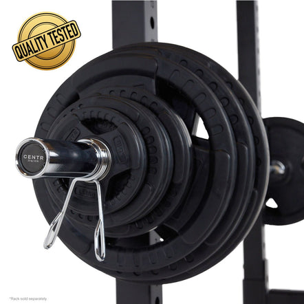 300 lb Weight Set with Barbell – Olympic Rubber Plates | Centr