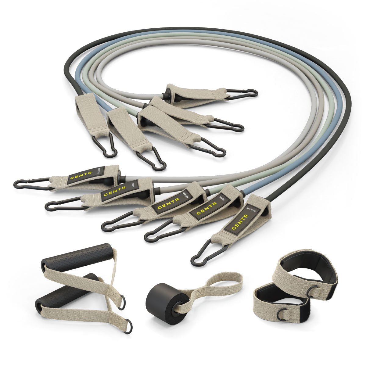 Resistance Band Set with Handles & Door Anchor – 5-Level Bands | Centr